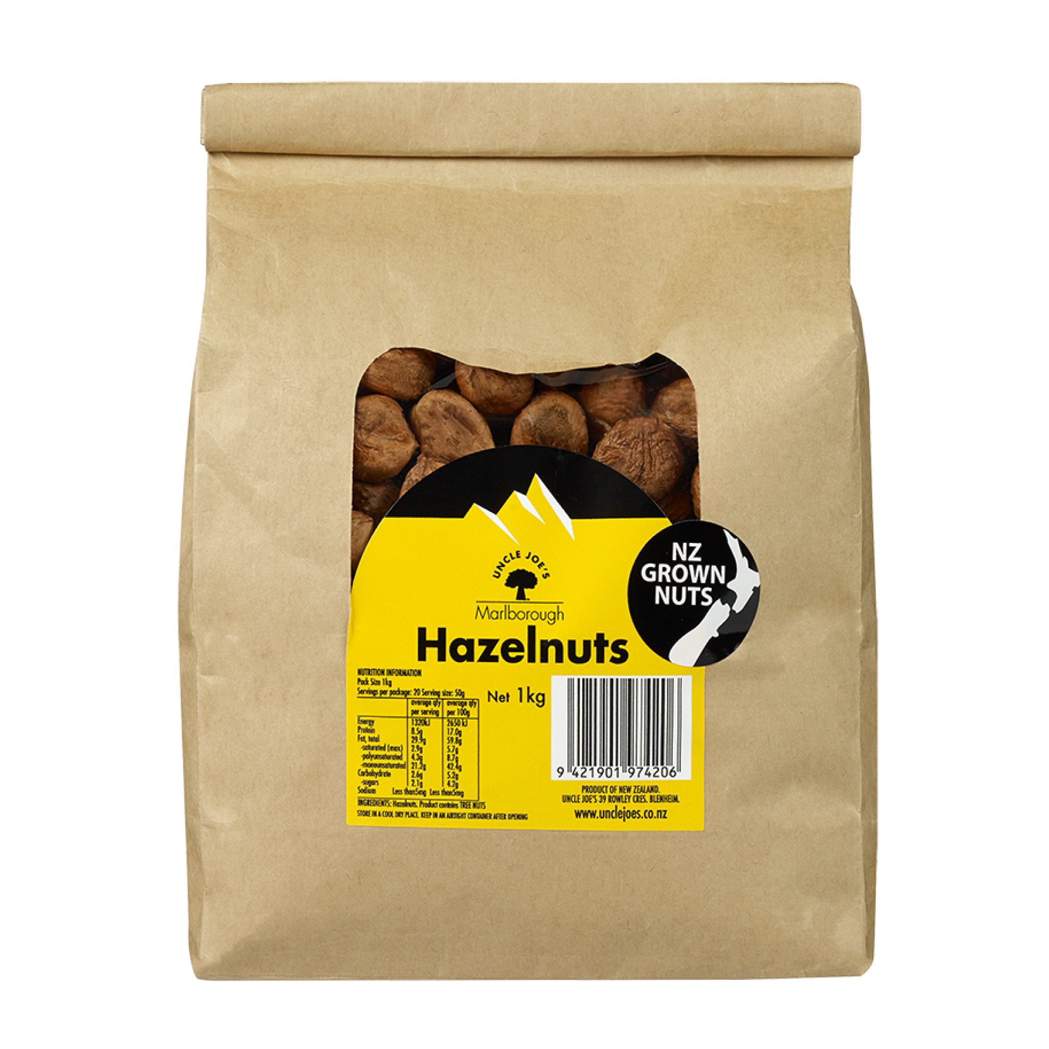 Hazelnut Kernels 1kg – UncleJoesNZ